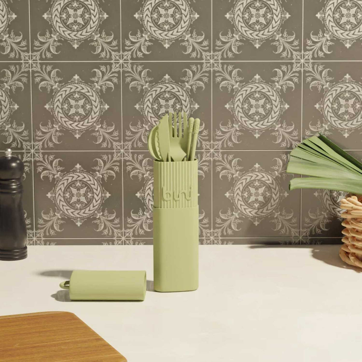 Bini Cutlery Set - Olive | Sustainable Travel Cutlery — designist