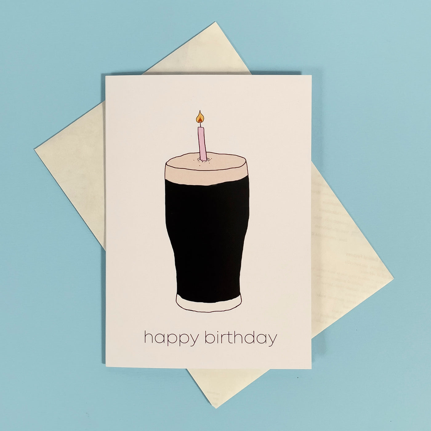 Happy Birthday Pint Candle Card - designist